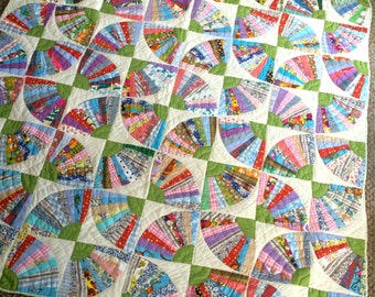 Vintage fan quilt | Etsy