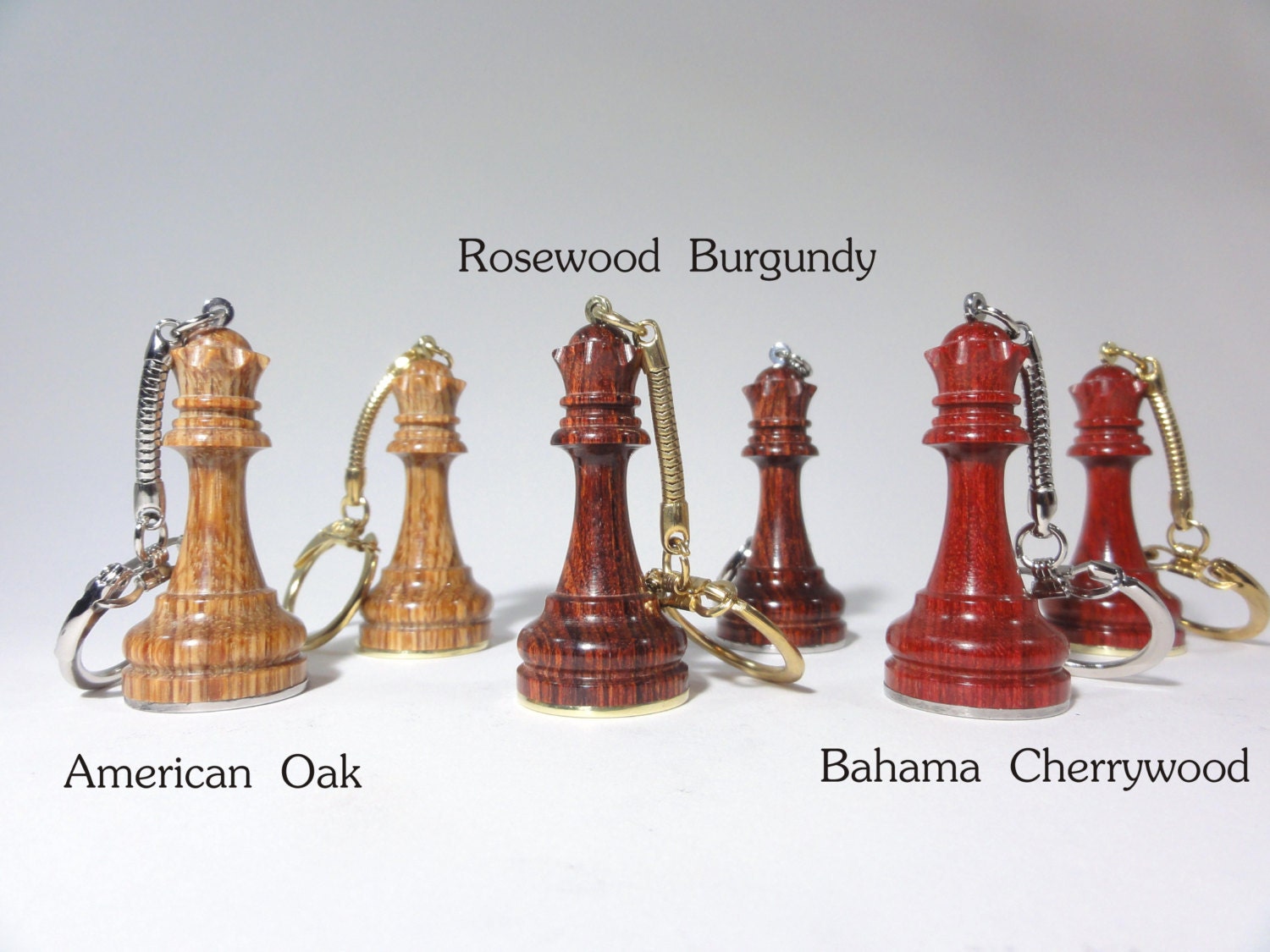 Custom Engraved Queen Chess Piece Keychain