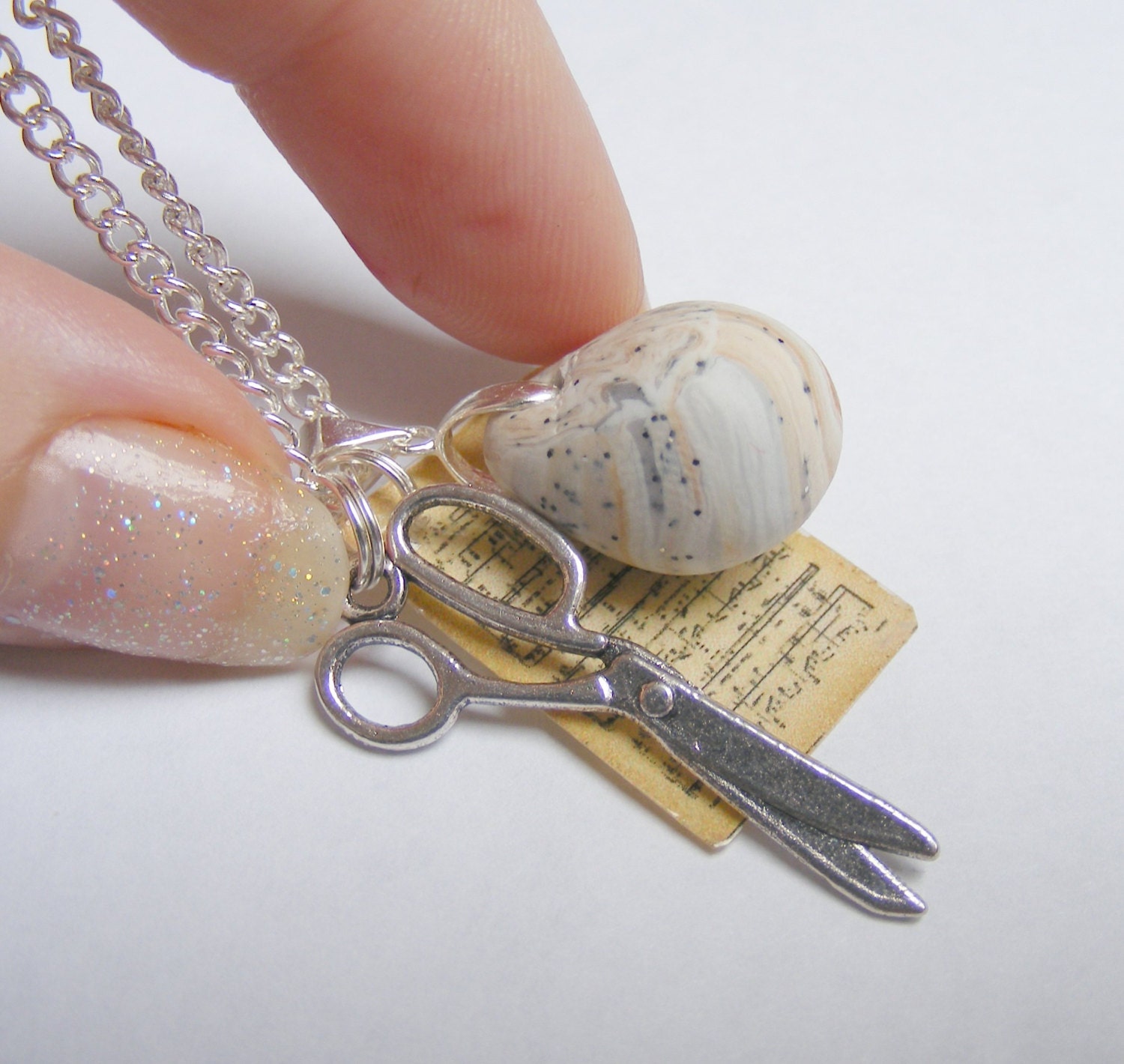Rock Paper Scissors Necklace Rock Paper Scissors Pendant