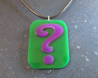 RIDDLER CANE Green Black Question Mark Costume Walking Stick