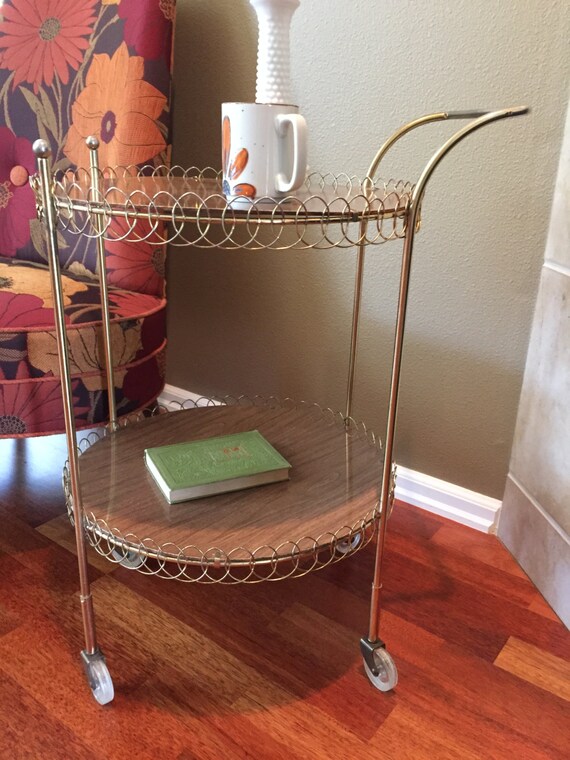 Mid Century Bar Cart Rolling Cart Tea Cart Serving Cart