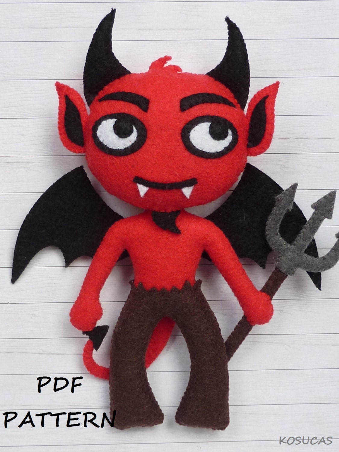PDF pattern to make a felt Devil.