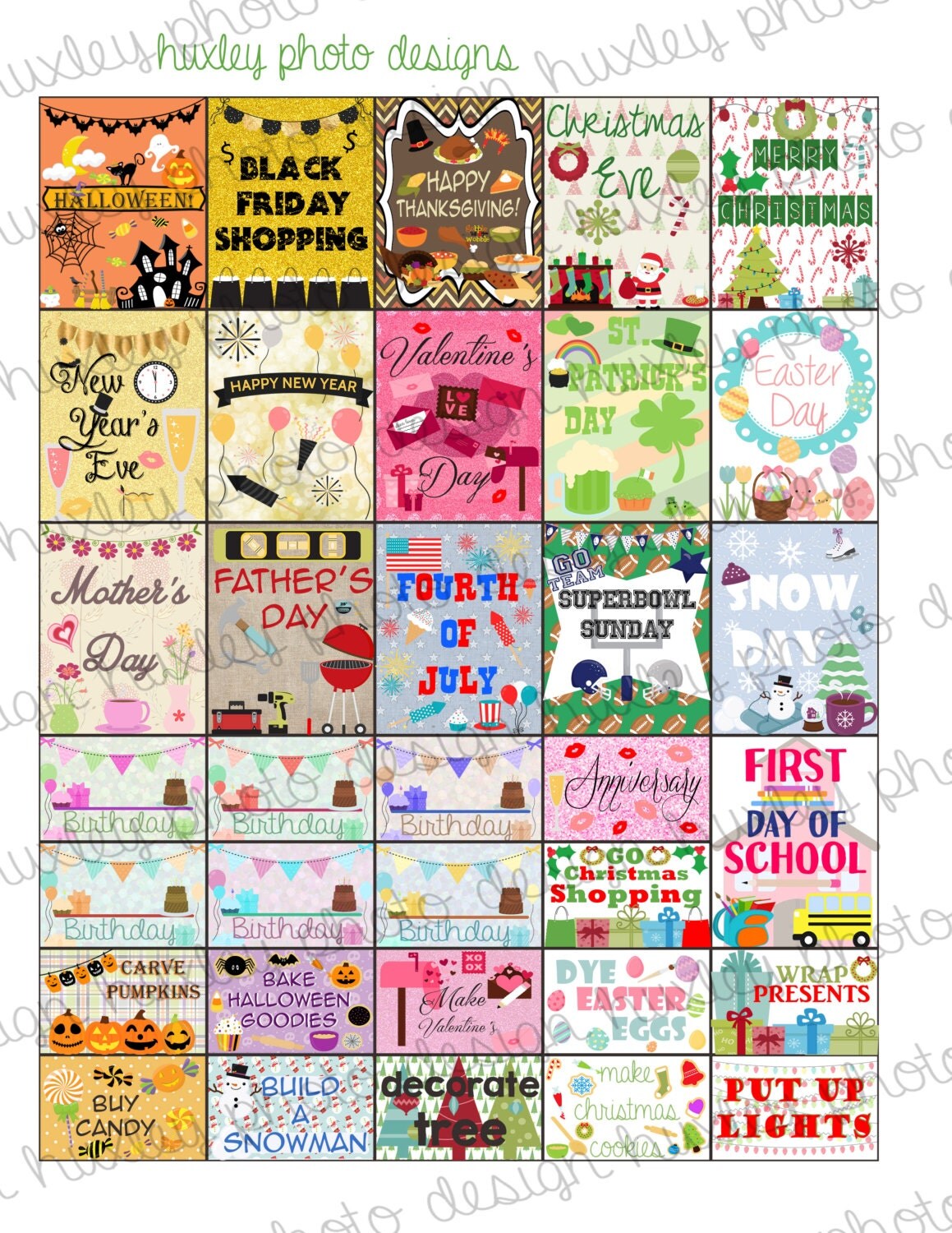 Holiday Stickers For EC Planners PRINTABLE