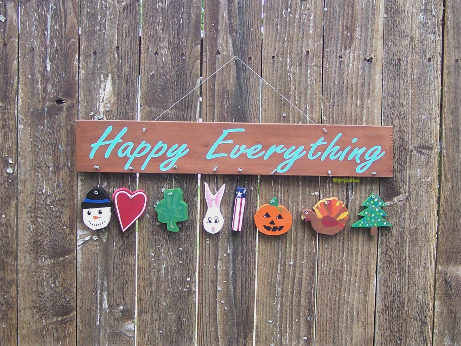 Happy Everything Reclaimed Wood Sign Holidays by upcycledfarm