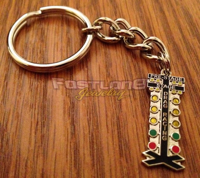 Drag Tree Staging Light Charm Keychain Racing Jewelry by