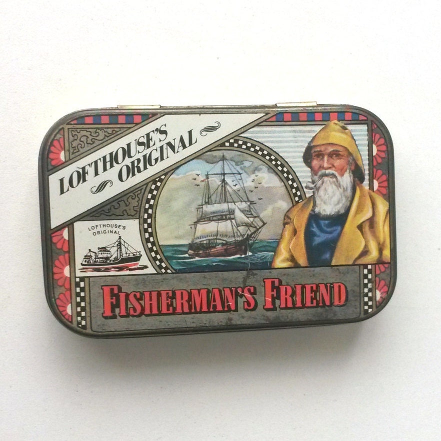 Vintage Tin Box with Fisherman's Friend 'Lofthouses