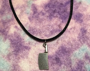 Items similar to Butcher Knife Charm Necklace with Sterling Silve Chain ...