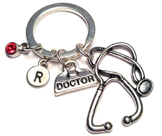 Doctor Medical Bag Keychain Stethoscope by GustavsDachshundShop