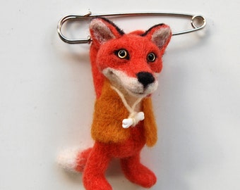 Felt fox pin | Etsy