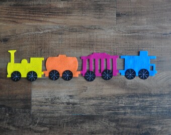 Personalized felt train Christmas ornament