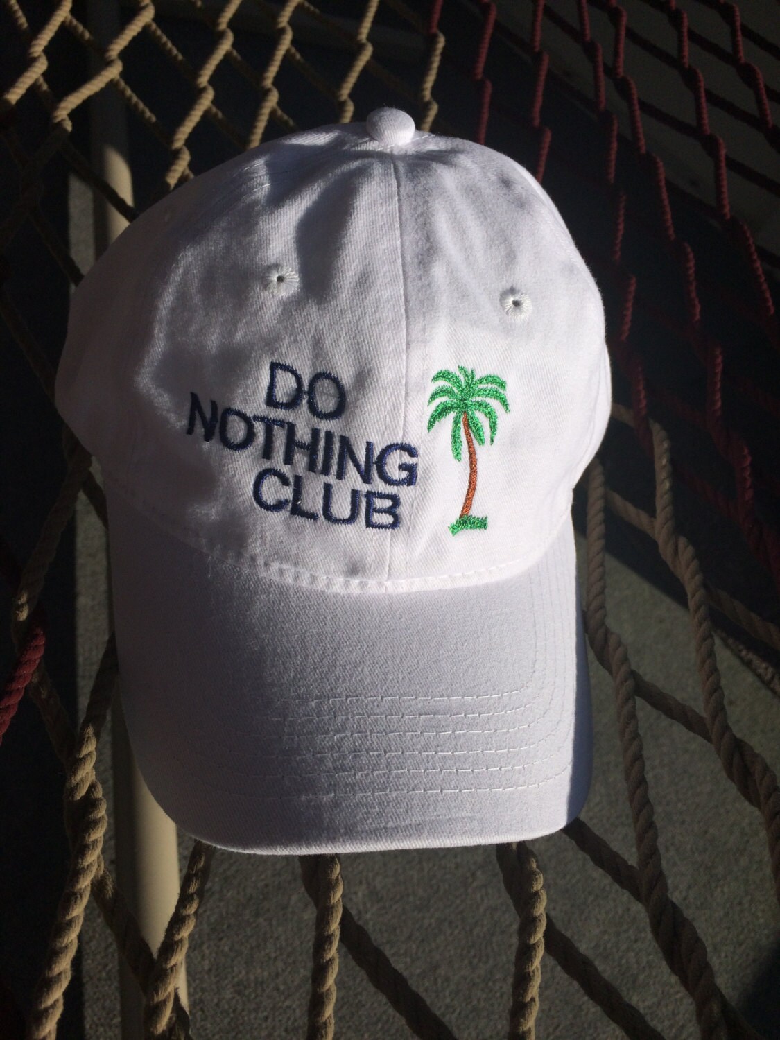 Do Nothing Club White W/Navy letters