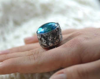 statement ring adjustable ceramic ring handmade ring by zolanna