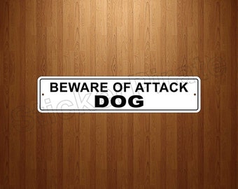 Attack dog sign | Etsy