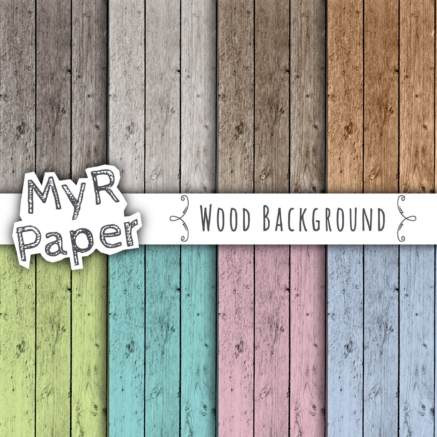 Wood digital paper: WOOD BACKGROUND with wood patterns by MyRpaper