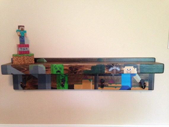 Kids Character Coat Rack Minecraft Hand by GnHWoodCrafters