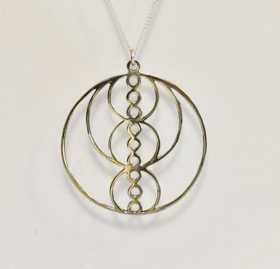 Silver Sacred Geometry necklace Fibonacci necklace by Elfscraft