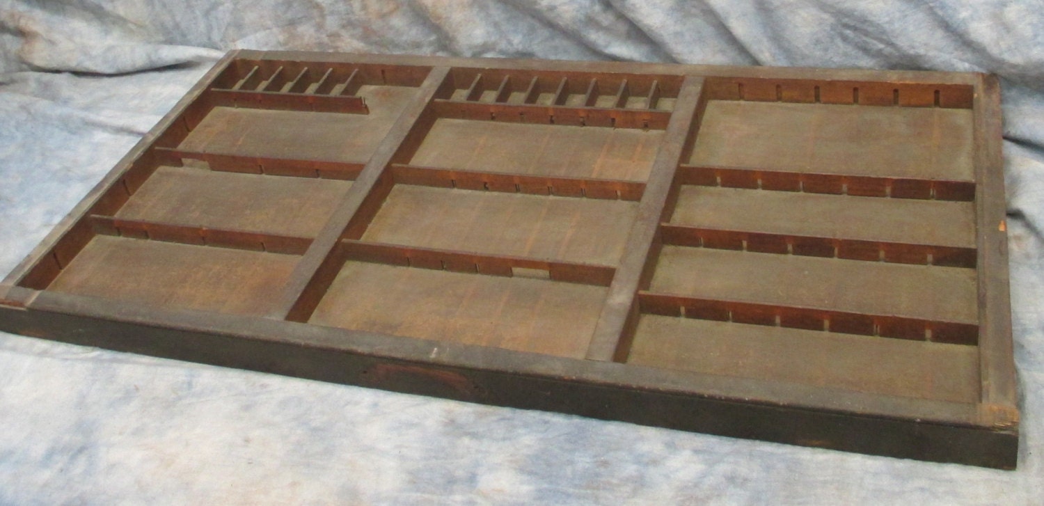 Printer Drawer Wood Block Typeset Tray Letterpress Thimble Shelf ...