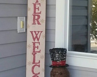 Winter welcome sign | Etsy