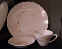 Unique wheat pattern dishes related items | Etsy