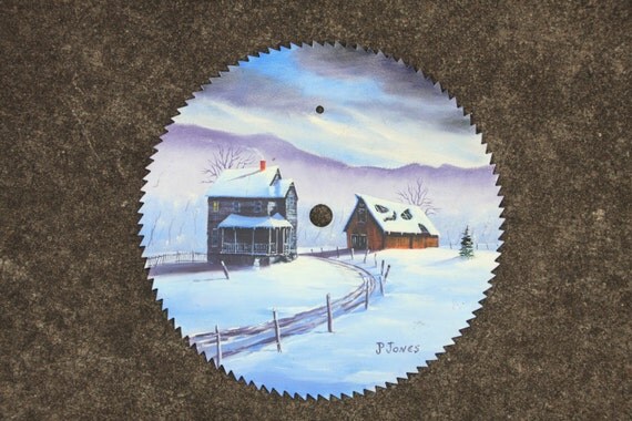 Hand Painted Saw Blade Rustic Home Decor One of A Kind