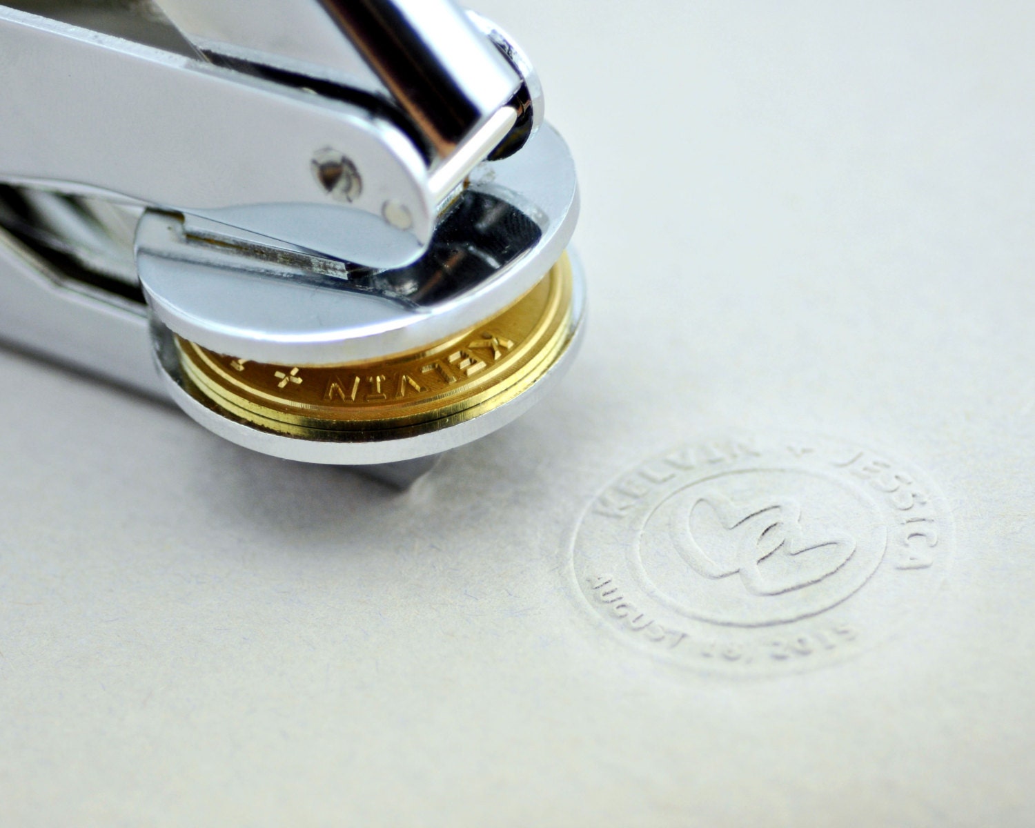 Classy Customized Wedding Embosser Stamp Template by by GetMarked