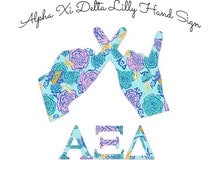 Alpha Xi Delta Hand Sign Sorority Decal -- Lilly