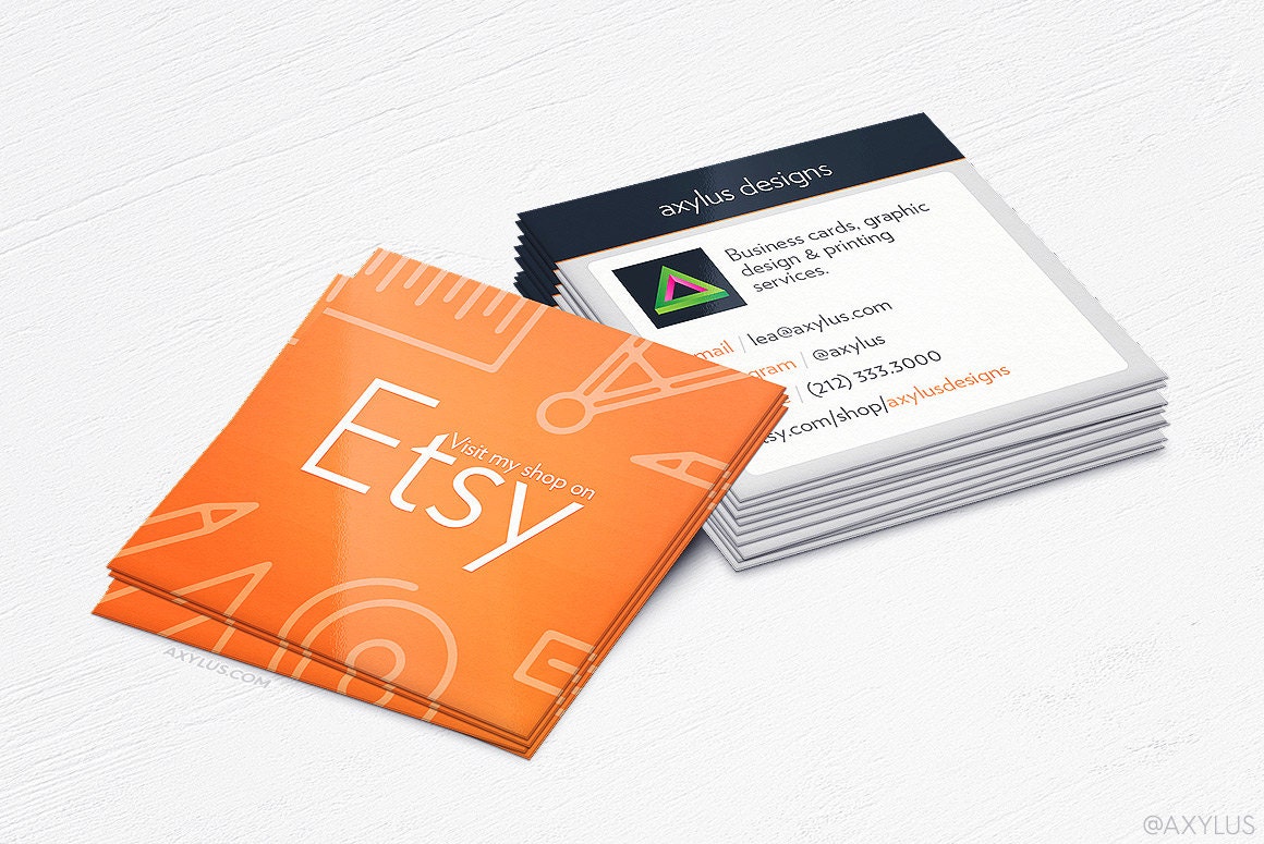 Etsy Shop Business Cards Business Card Stamp Custom 2 3 4 Business
