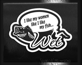 Funny fishing decal | Etsy