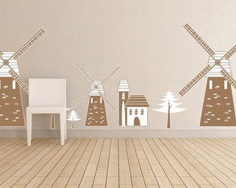 Windmill sticker | Etsy