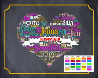 Chalkboard word art | Etsy