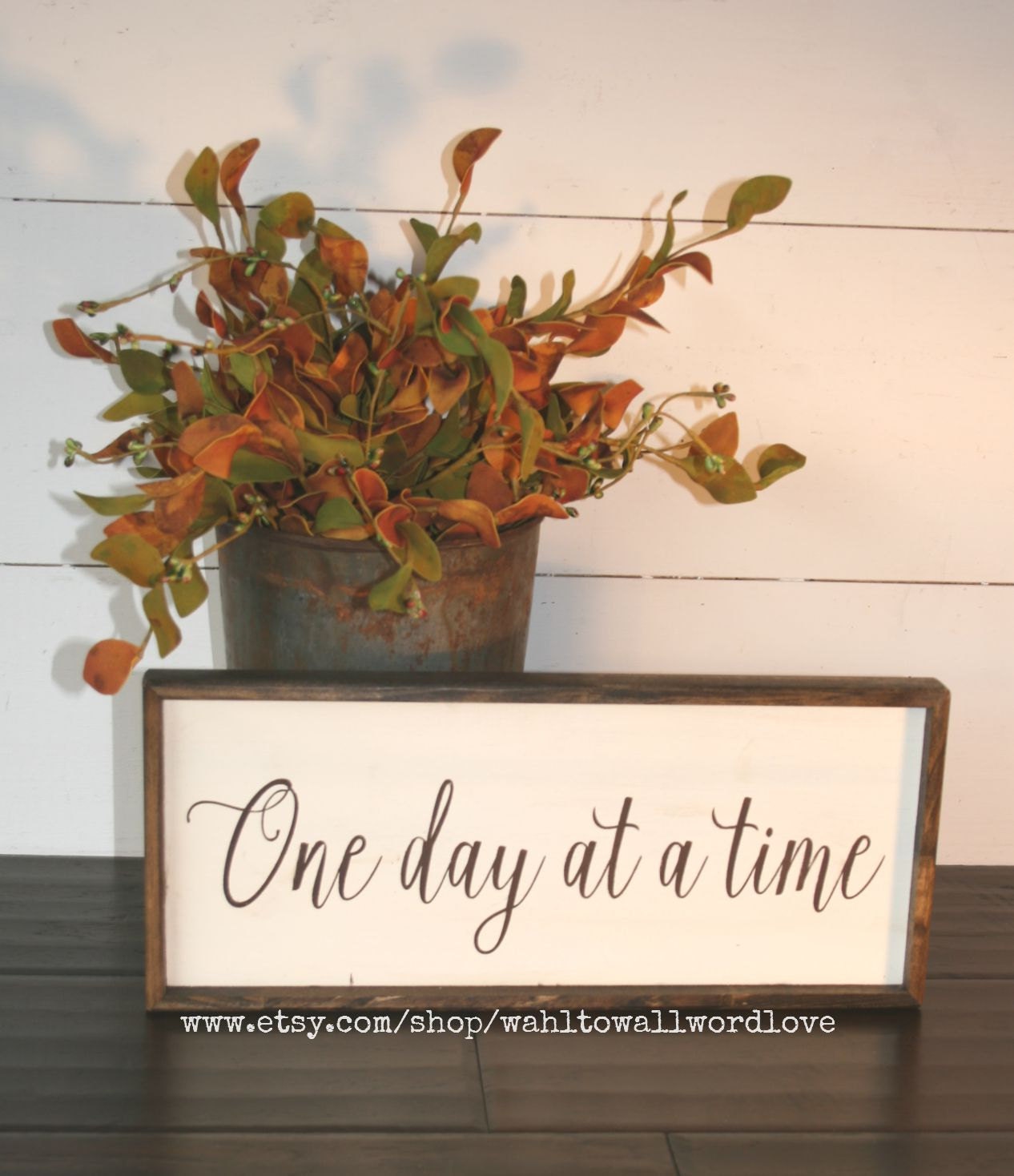 One day at a time wood sign wooden quote sign farmhouse