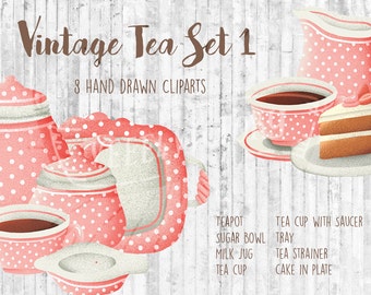 Tea party clipart | Etsy