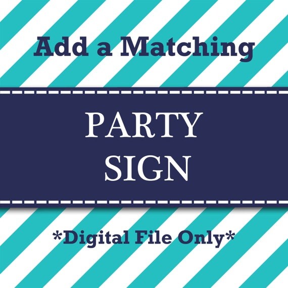 Matching Party Sign Customized Party Sign by GreatOwlCreations