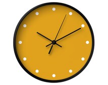Unique yellow wall clock related items | Etsy