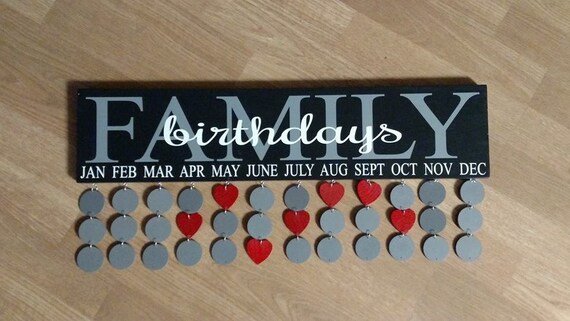 Family Birthdays Sign Family Celebrations by MelissasVinylDesigns
