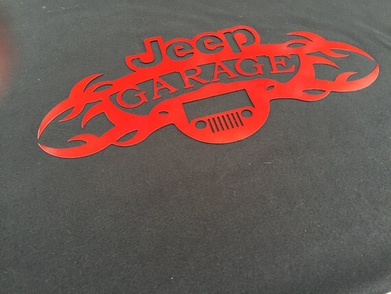 Jeep Garage Front Grill Steel Garage Sign by BlueFrogMetalWorks
