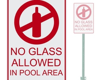No glass pool sign | Etsy