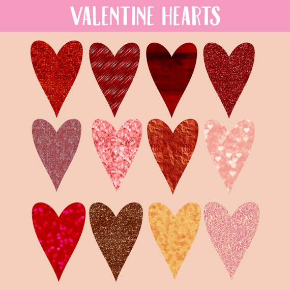 Items similar to Valentine Heart Clipart Set on Etsy
