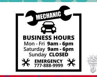 Custom Business Store Hours Vinyl Window Decal by TheSkinCreator