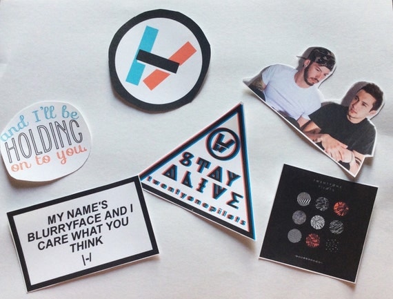 twenty one pilots sticker pack set of 6 by shopblissfulisland
