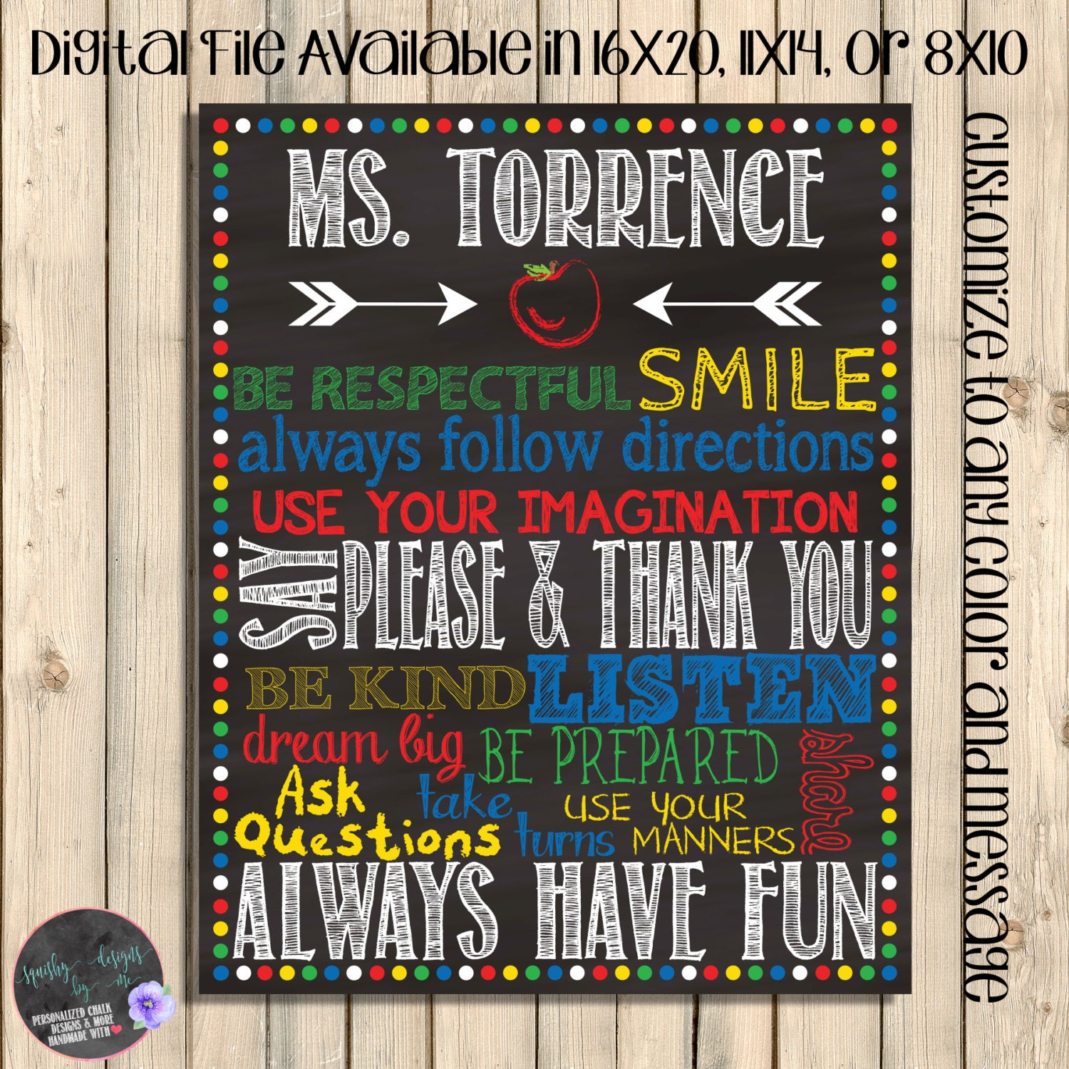 Personalized Classroom Decor Teacher Gifts Teacher Name
