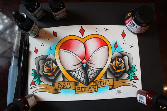 Items Similar To Dat Booty Tho Original Liquid Watercolor Traditional