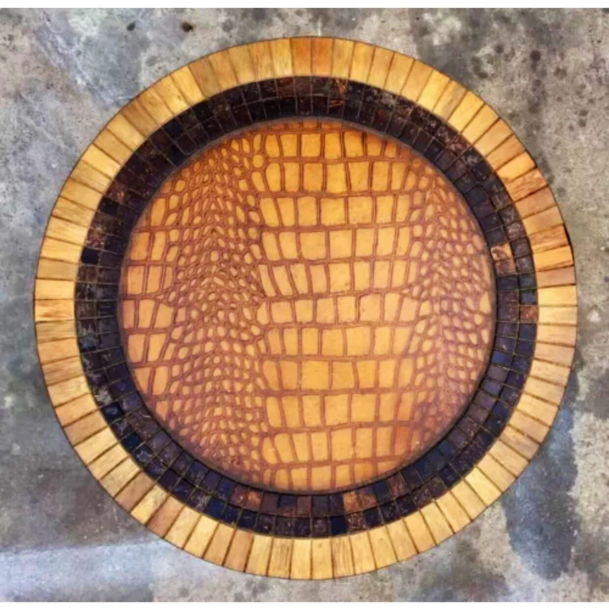 Wild Faux Alligator Skin and Tessellated Coffee Table Side Table ...