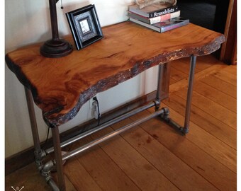 Live edge wood desk | Etsy