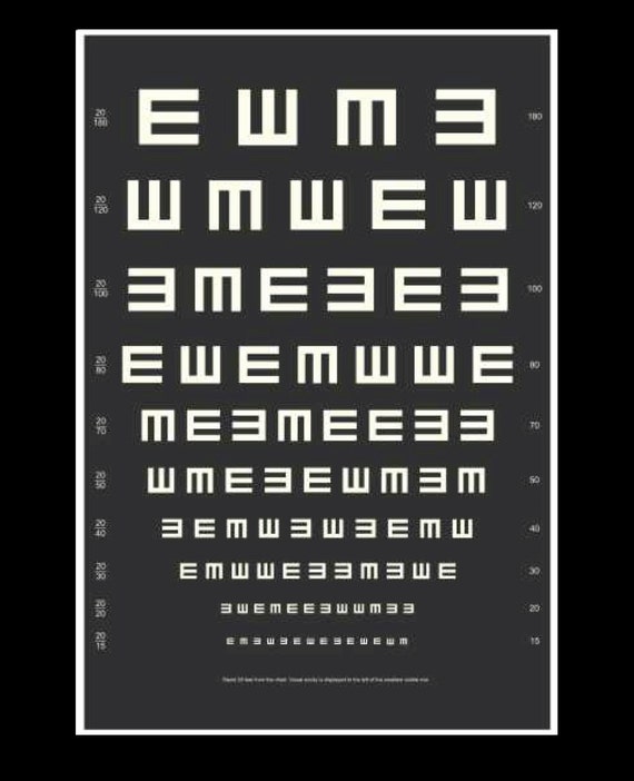 Snellen Tumbling E s Vintage Eye Chart Print By FactoryMotif