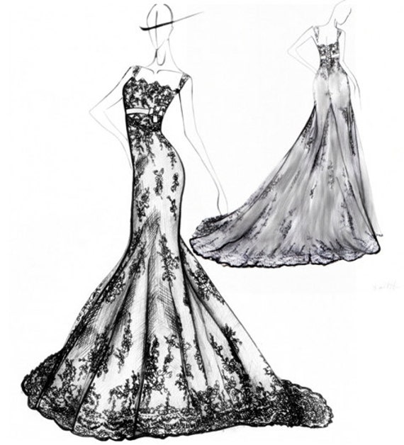 Custom Gown from Sketch or Inspiration by JaimesMarieeBoutique