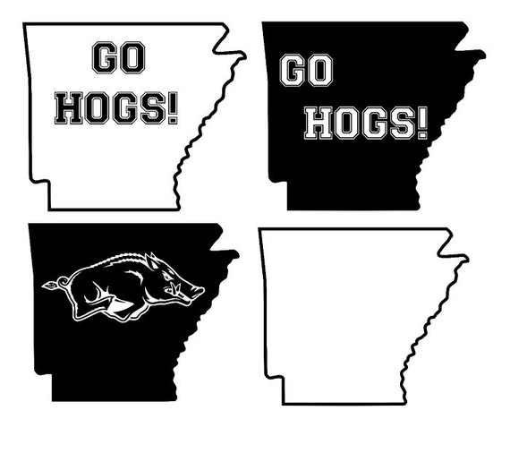 Arkansas State outline Razorbacks SVG and DXF by OhThisDigitalFun