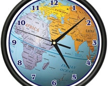 Unique map wall clock related items | Etsy