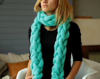 Knit chain scarf | Etsy