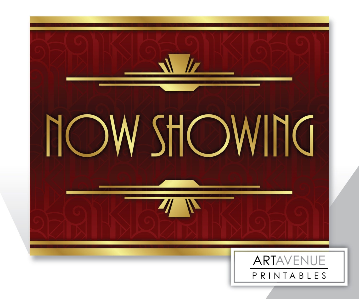 Printable Art Movie Theme Sign Now Showing